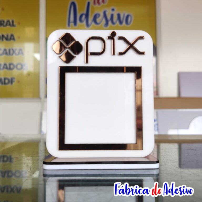 DISPLAY PEQUENO QR CODE PIX - ACRÍLICO - Fábrica do Adesivo
